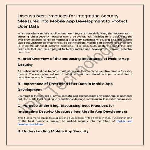 Discuss Best Practices For Integrating Security Measures Into Mobile