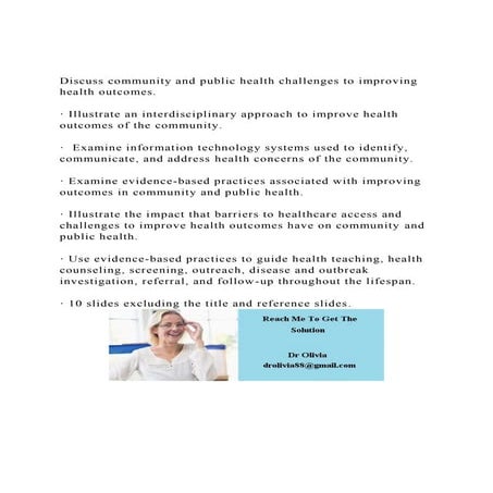 Discuss community and public health challenges to improving heal.docx