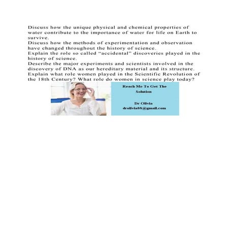 Discuss how the unique physical and chemical properties of water con.docx