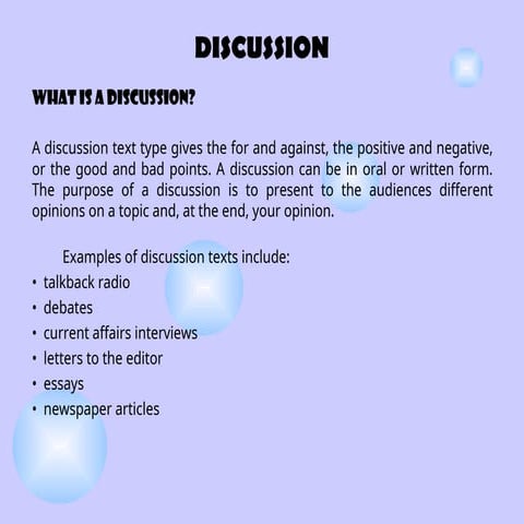 Comprehensive Guide to Writing and Structuring Discussion Texts | PPT
