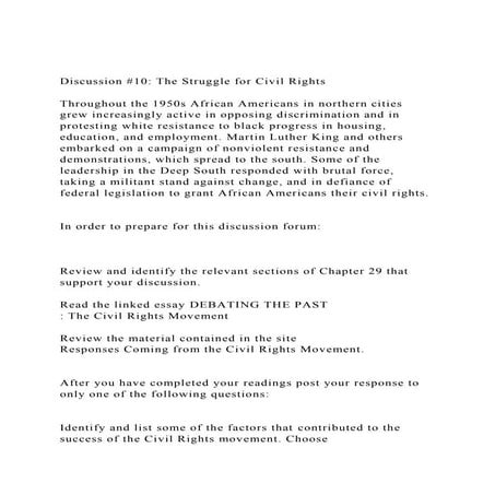 Discussion The Struggle for Civil Rights Throughout the 1950s.docx