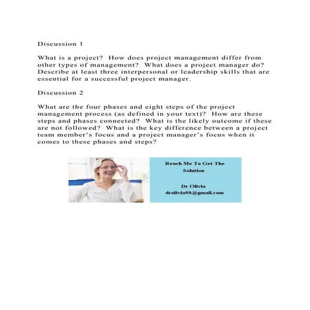 Discussion 1What is a project How does project management di.docx