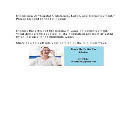 Discussion 2 Capital Utilization, Labor, and Unemployment.” Please.docx