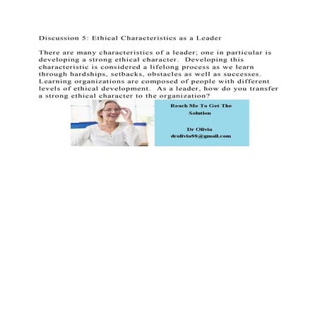Discussion 5 Ethical Characteristics as a LeaderThere are many .docx