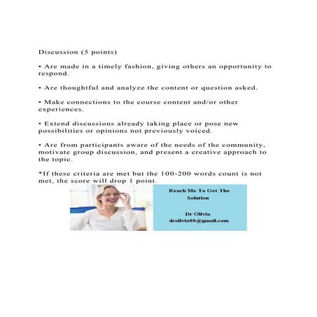 Discussion (5 points)• Are made in a timely fashion, giving .docx