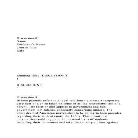 Explanation of the Legal Term 'In Loco Parentis' with Examples | PDF