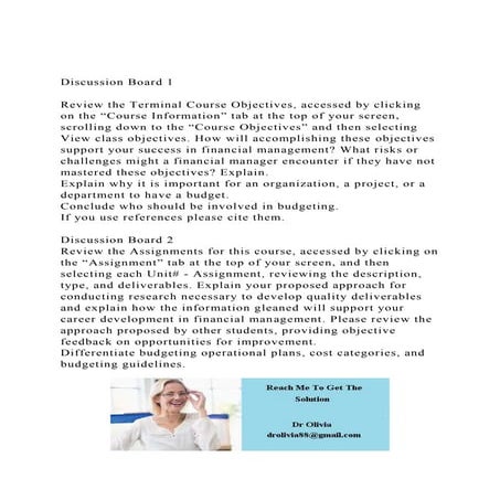 Discussion Board 1Review the Terminal Course Objectives, acc.docx