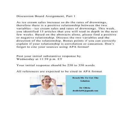Discussion Board Assignment, Part 1As ice cream sales increase s.docx
