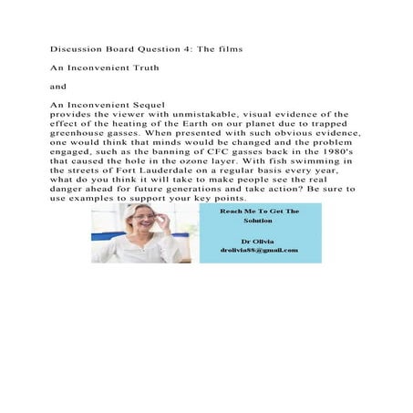 Discussion Board Question 4 The filmsAn Inconvenient Trutha | DOCX