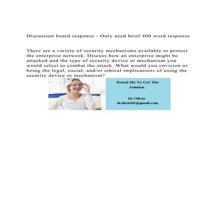 Discussion board response - Only need brief 400 word response.docx