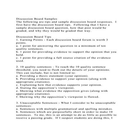 Discussion Board SamplesThe following are tips and sample discus.docx