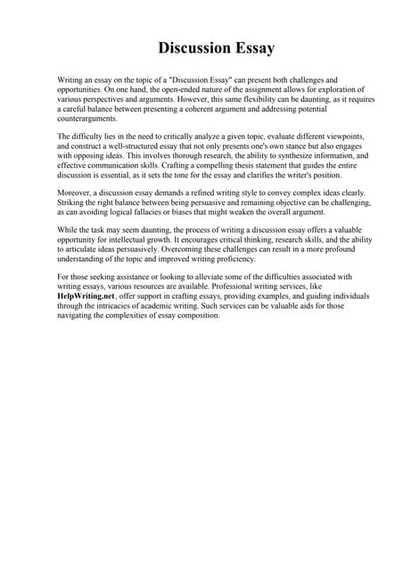 Discussion Essay Example. Gustavus Adolphus College | PDF