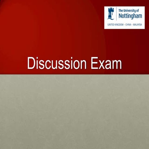 Discussion exam | PPTX | Educational Assessment | Education