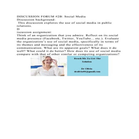 DISCUSSION FORUM #2B Social MediaDiscussion background This di.docx