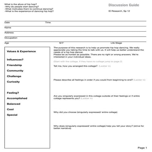 Interview Discussion Guide hip_hop | PDF