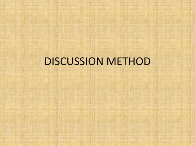 Small group discussion and buzz group method | PPTX