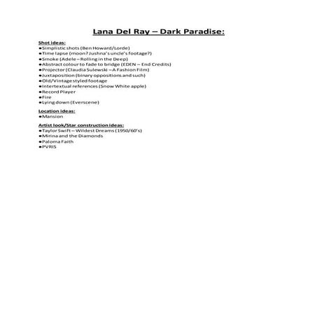 MV analysis: Lana Del Rey – Summertime Sadness | PPTX
