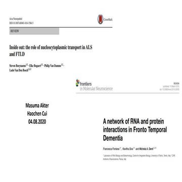 Discussion on ALS and FTD | PPTX