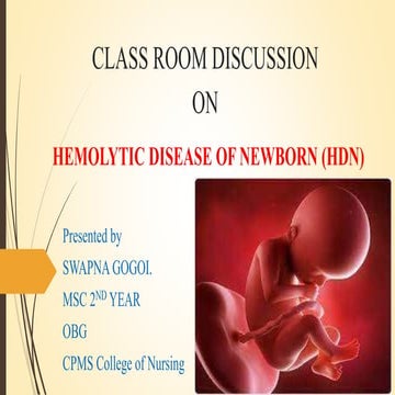 Hemolytic Disease Of The Newborn