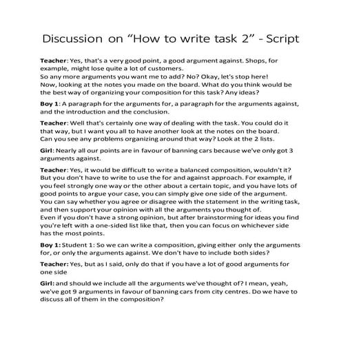 Discussion on how to write task 2 | PDF