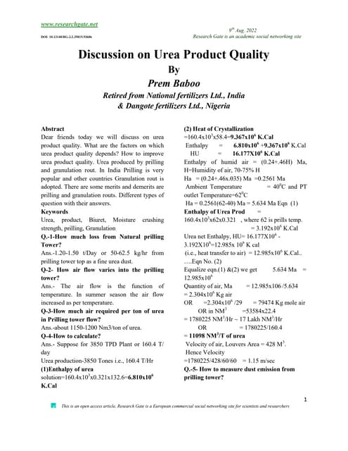 A case study on Process Condensate Stripper in Ammonia Plant by Prem Baboo.pdf
