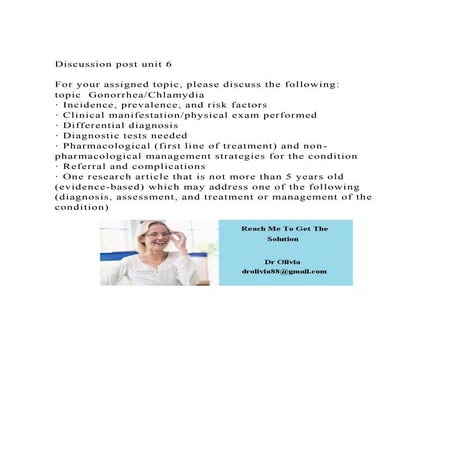 Discussion post unit 6For your assigned topic, please discuss .docx