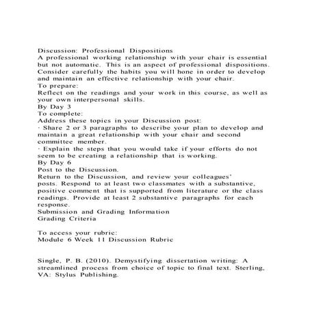 Discussion Professional DispositionsA professional working re | DOCX