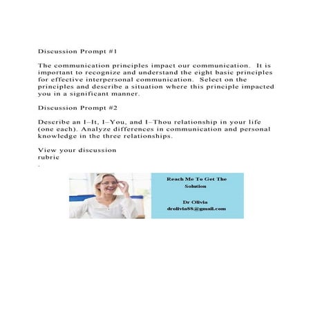 Discussion Prompt #1The communication principles impact our | DOCX