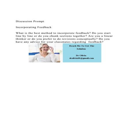Discussion PromptIncorporating FeedbackWhat is the best | DOCX