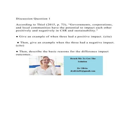 Discussion Question 1 According to Thiel (2015, p. 73), Gover.docx