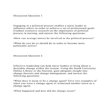 Discussion Question 1Engaging in a political process enabl.docx