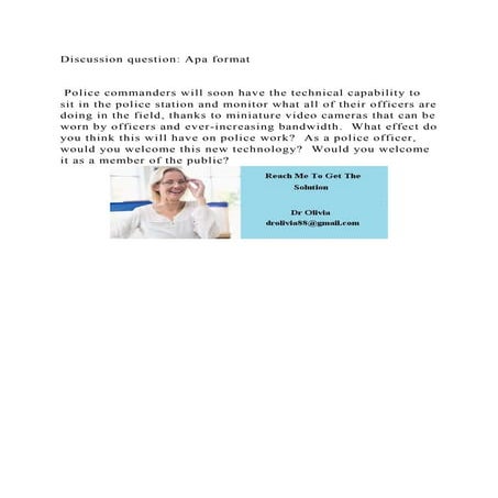 Discussion question Apa format Police commanders will soon ha | PDF
