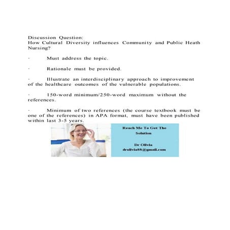 Discussion Question How Cultural Diversity influences Communi | DOCX