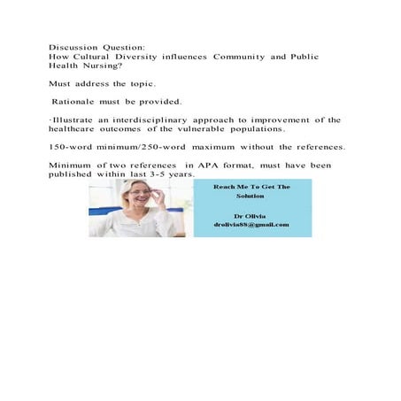 Discussion Question How Cultural Diversity influences Community a ...