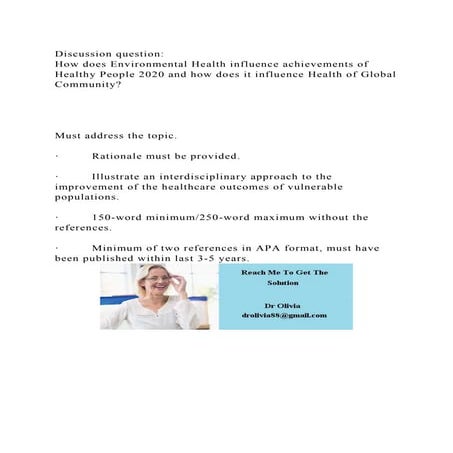 Discussion question How does Environmental Health influence achi.docx