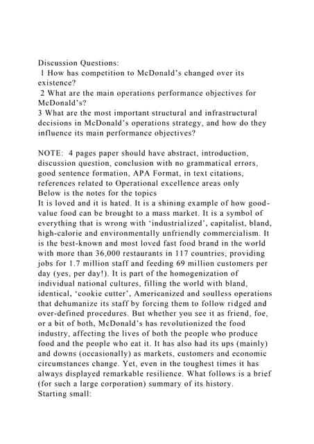 Presentation On Mc Donalds | PPT