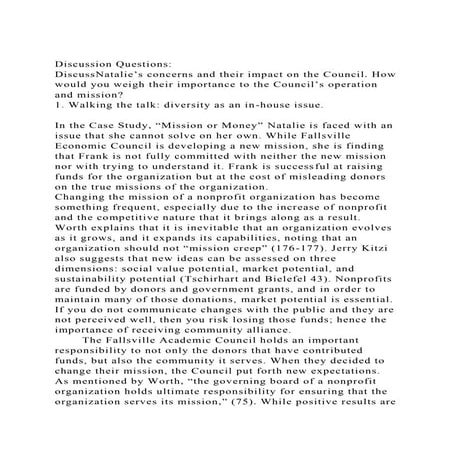 Discussion QuestionsDiscussNatalie’s concerns and their impact .docx