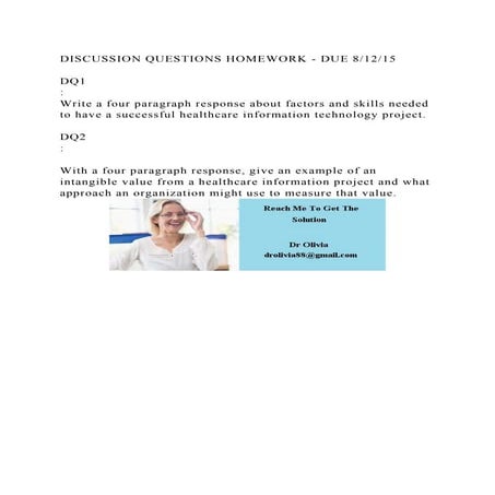 DISCUSSION QUESTIONS HOMEWORK - DUE 81215DQ1 Write a four.docx