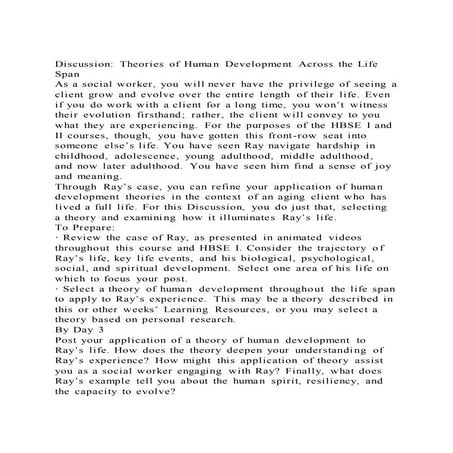 Discussion Theories of Human Development Across the Life SpanAs | DOCX