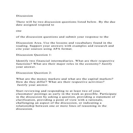 DiscussionThere will be two discussion questions listed below. B.docx