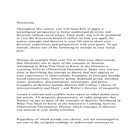 DiscussionThroughout this course, you will learn how to appl.docx