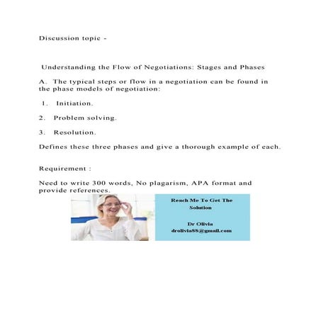 Discussion topic - Understanding the Flow of Negotiations .docx