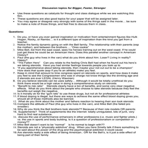 Discussion topics for bigger | PDF