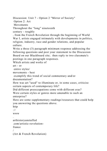 Art as Revolution.docx | Arts and Crafts | Hobbies & Interests