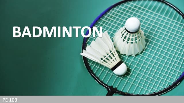 Different terminologies in badminton | DOCX
