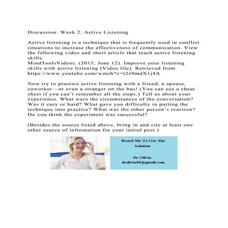 Discussion Week 2 Active ListeningActive listening is a tech.docx