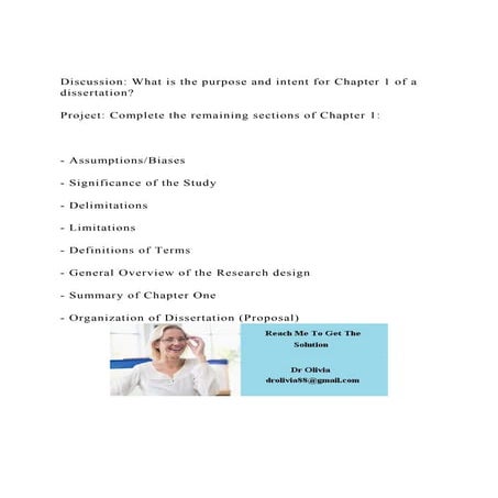 Discussion What is the purpose and intent for Chapter 1 of a di.docx