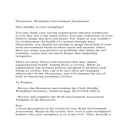 Discussion Workplace Environment AssessmentHow healthy is y.docx