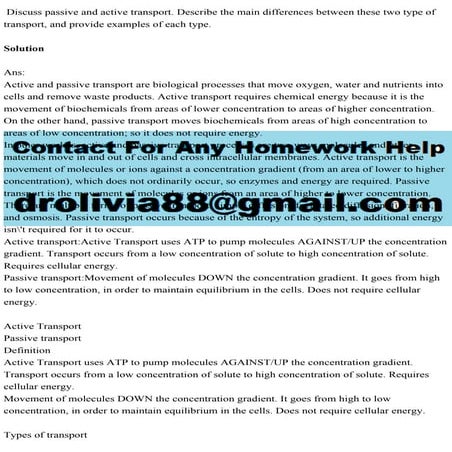 CELL BIO PPT ON ACTIVE AND PASSIVE TRANSPORT | PPTX