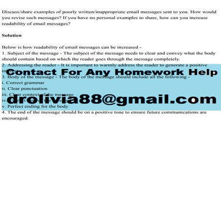 Discussshare examples of poorly writteninappropriate email message.pdf